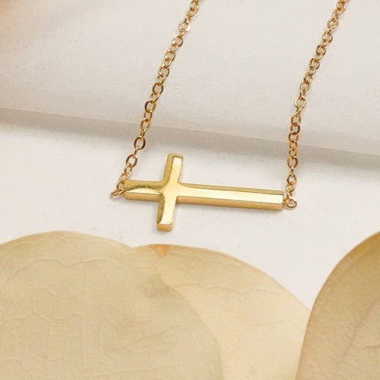 Horizontal Cross - Gold/Silver Necklace – Forever Truth