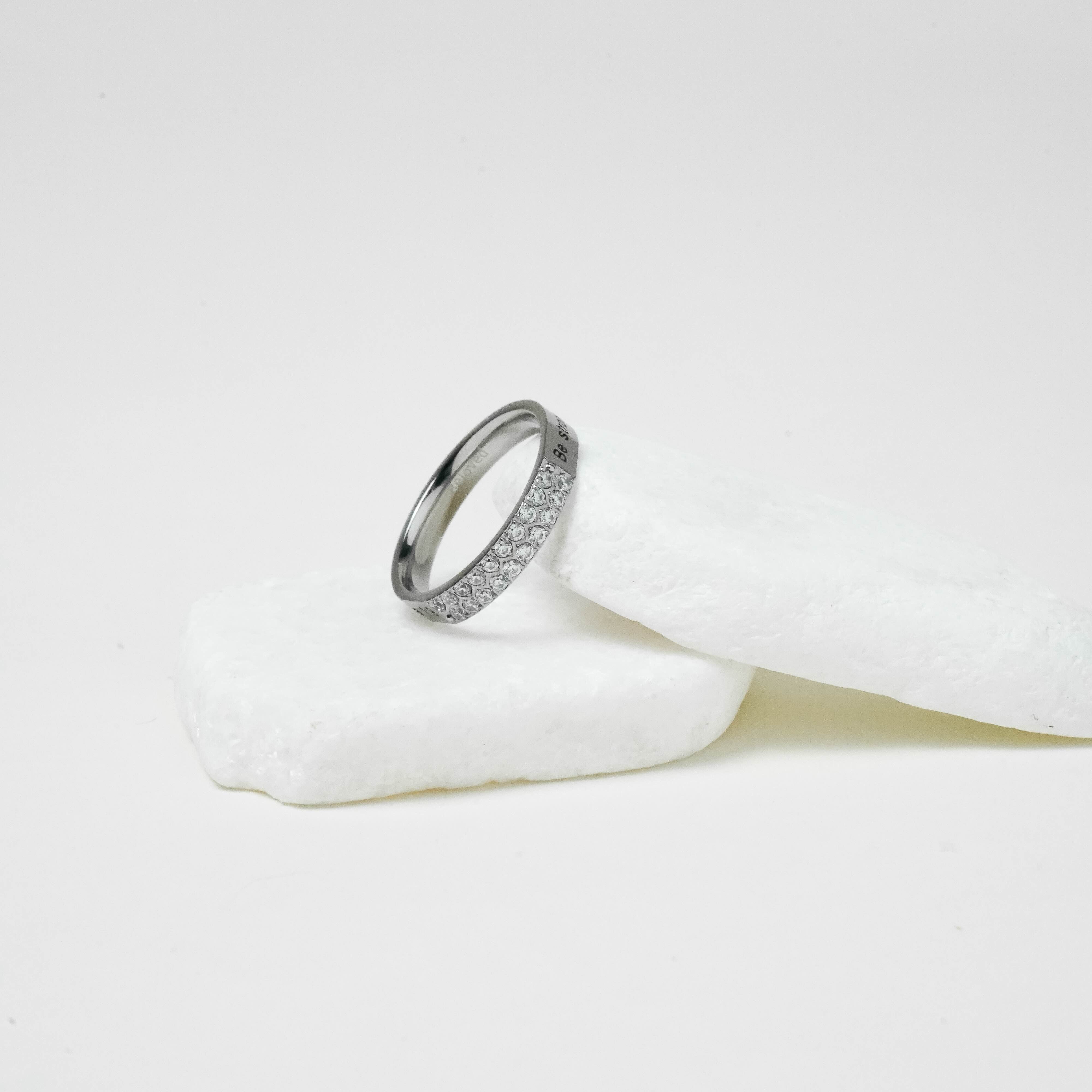 Women's Stainless 'BE STRONG' Double CZ Ring – Forever Truth