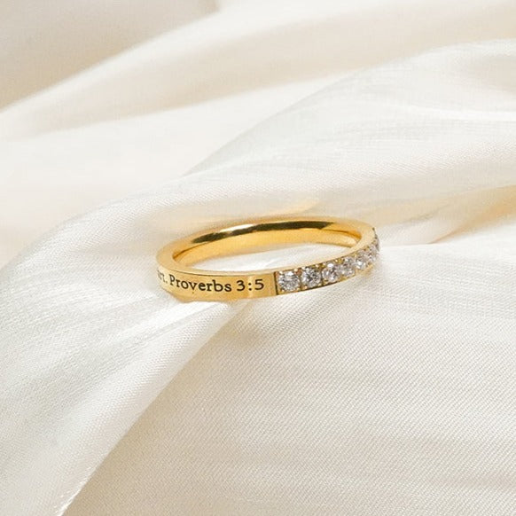 Trust In The Lord Diamond CZ - Gold Ring – Forever Truth